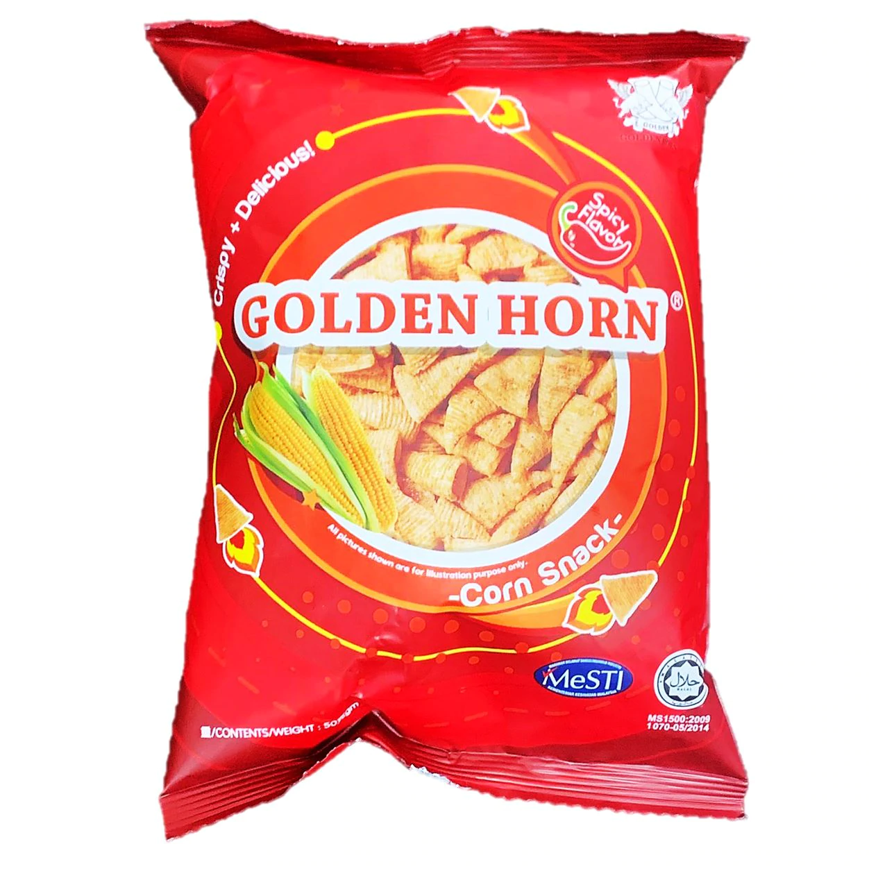 Double One Minimart - Golden Horn Corn Snack Spicy Flovor 50g | Fairmart