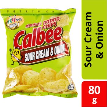 Vaishali Mart - Calbee Potato Chips Sour Cream Onion 80g | Fairmart
